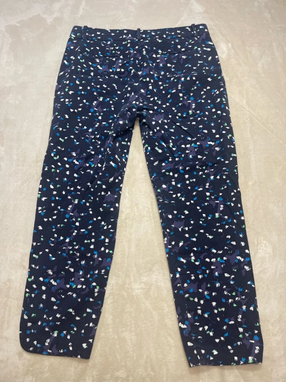 Pants & Jumpsuits | Jcrew Navy Printed Slim Crop Pants Womens Size 6 ...